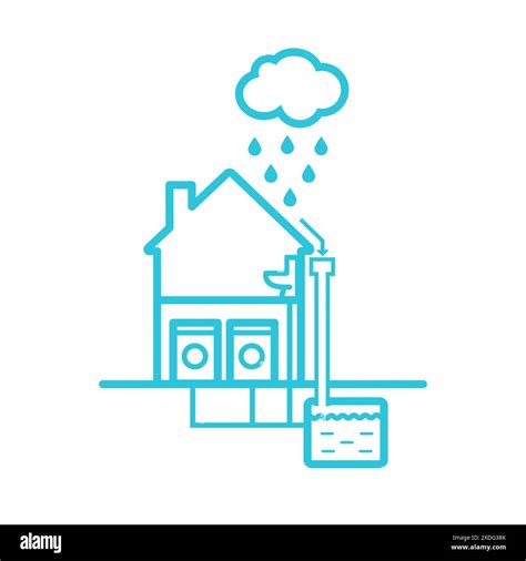 Rainwater Harvesting Icon Sustainability Isolated On White Background