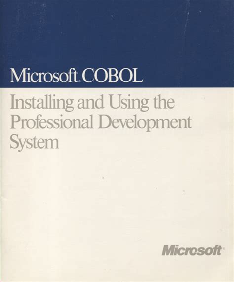 microsoft cobol installing and using the professional development