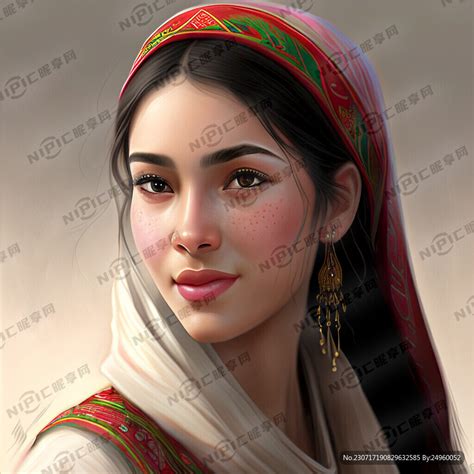 Ai创作图维吾尔族姑娘 昵图网