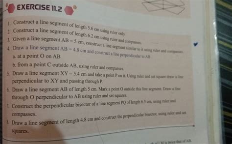 EXERCISE Construct A Line Segment Of Length Cm Using Ruler Onl