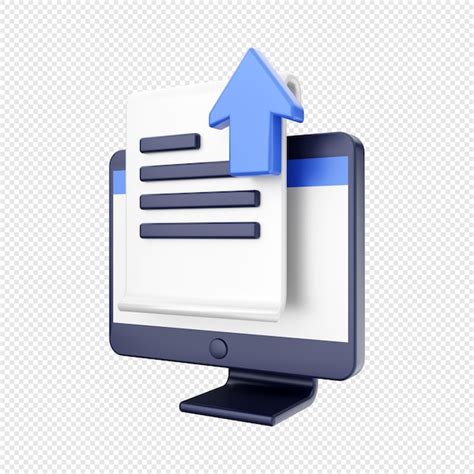 Premium Psd 3d Computer Function Uploading File