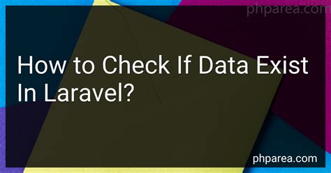 How To Check If Data Exist In Laravel In 2024