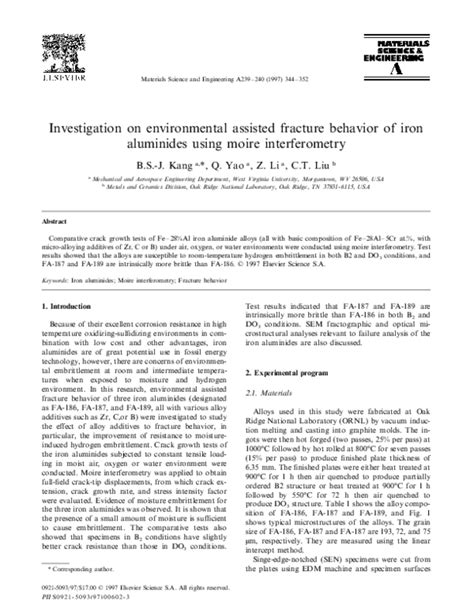 Pdf Investigation On Environmental Assisted Fracture Behavior Of Iron