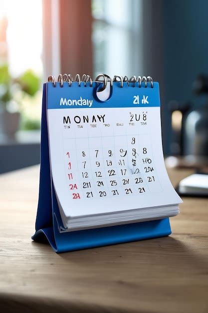 Calendar On The Table Premium Ai Generated Image