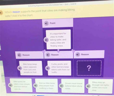 Solved Evaluating Arguments In An Informational Text — Quiz — Level D