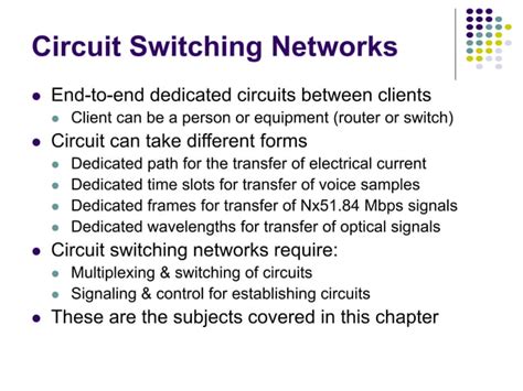 Chapter Four Circuit Switching Communication Ppt
