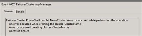 cluster validation create cluster access is denied robert smit mvp blog