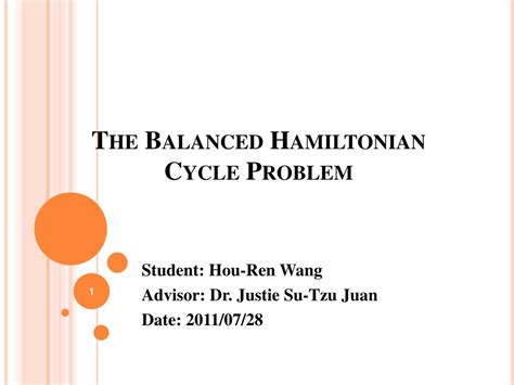 Ppt The Balanced Hamiltonian Cycle Problem Powerpoint Presentation