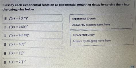 solved classify each exponential function as exponential