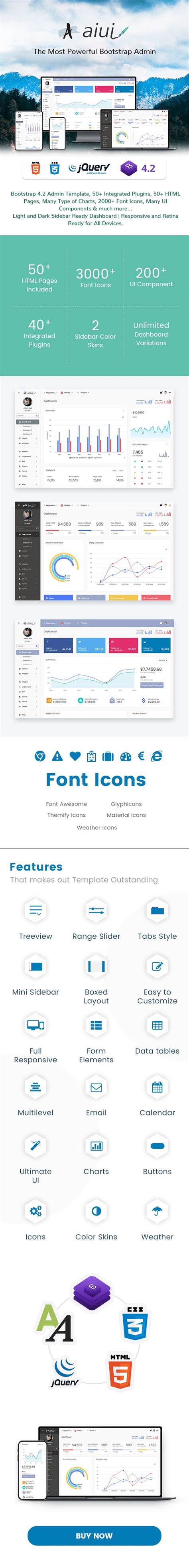 AIUI Admin Dashboard Template Web Apps Code Market