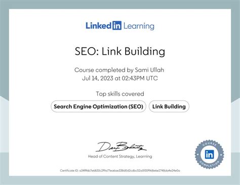 sami ullah on linkedin certificate of completion
