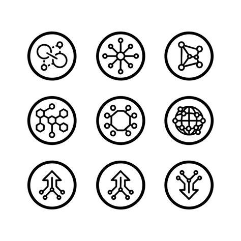 Data Network Icon Digital Technology Connection Symbol Set 79957884