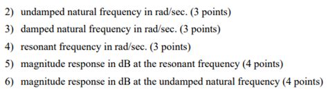 Solved Problem No Points Second Order System The Chegg