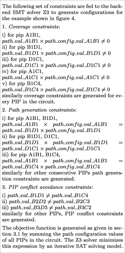 The Sat Model Generated For The Example Shown In Fig 4 Download Scientific Diagram