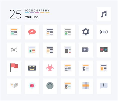 Free Vector Youtube 25 Flat Color Icon Pack Including Gear Ui Basic