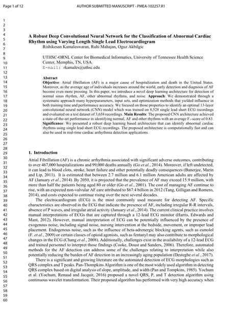 Pdf A Robust Deep Convolutional Neural Network For The Classification Of Abnormal Cardiac