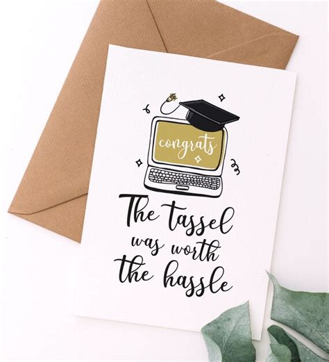 The Tassel Was Worth The Hassle 2022 Graduation Card Virtual Etsy