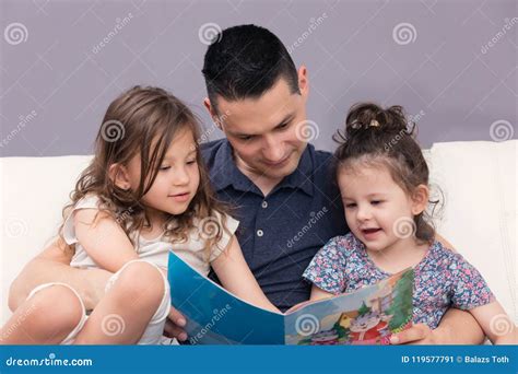 Father Reading His Daughters Stories Stock Image Image Of Book