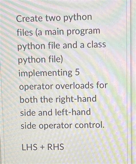 Solved Create Two Python Files A Main Program Python File