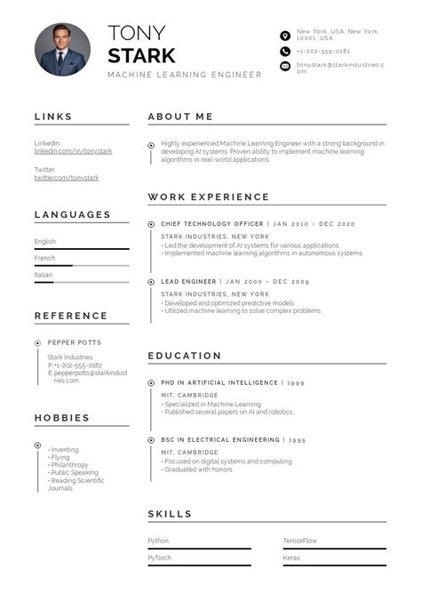 Machine Learning Engineer Resume Examples With Templates