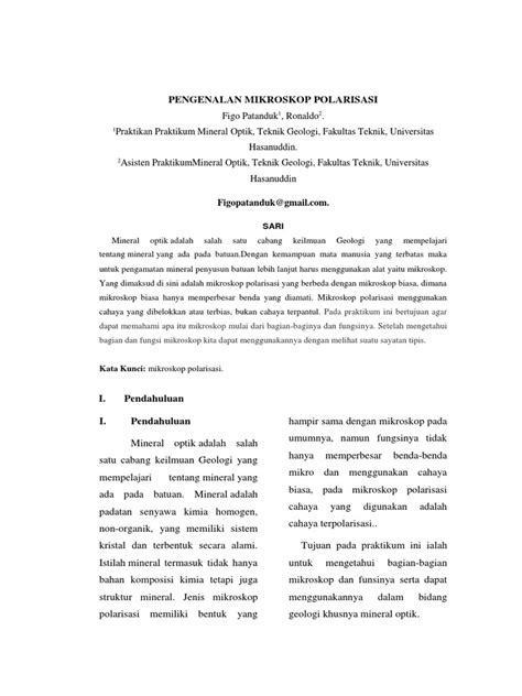 Pengenalan Mikroskop Polarisasi Pdf