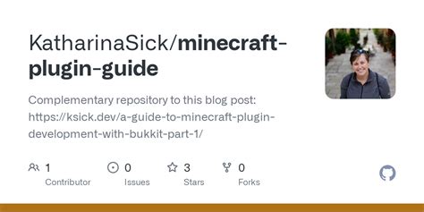 GitHub KatharinaSick Minecraft Plugin Guide Complementary Repository To This Blog Post Https
