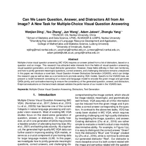 Can We Learn Question Answer And Distractors All From An Image A New