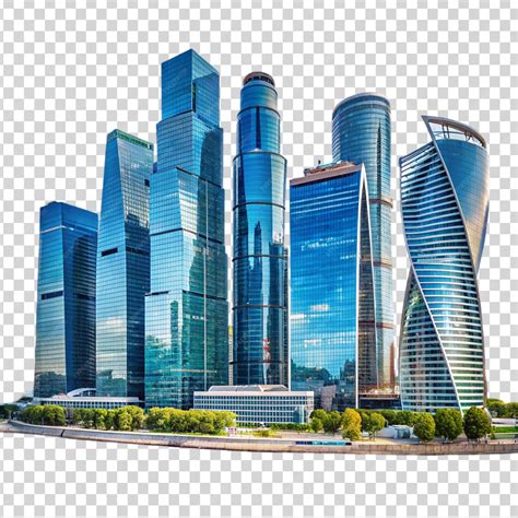 Premium Psd A Cityscape With Tall Buildings And A Green Building In The Foreground On