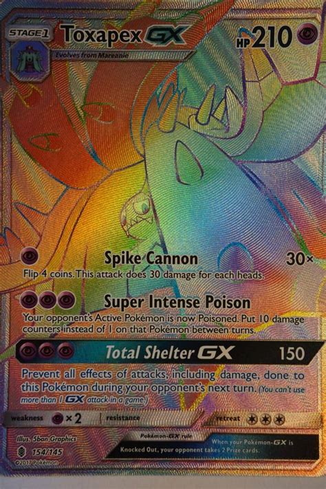 Toxapex Gx 154145 Hyper Rare Pocket Monster