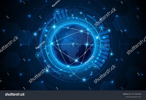 Global Connection Network Background World Map Stock Vector Royalty