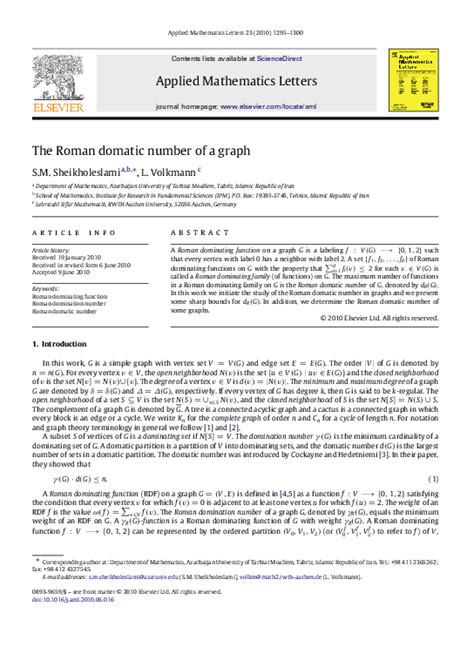 Pdf The Roman Domatic Number Of A Graph