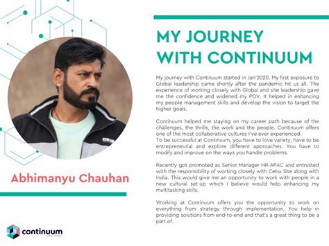 Abhimanyu Chauhan On Linkedin My Journey With Continuum 30 Comments
