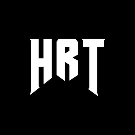 기술 회사 Hrt의 Hrt 글자 로고 디자인 검은색과 색 색 조합 Hrt 로고 Hrt 터 Hrt 디자인 Hrt 아이콘 Hrt 알파 Hrt 타이포그래피 로고 디자인 프리미엄 벡터