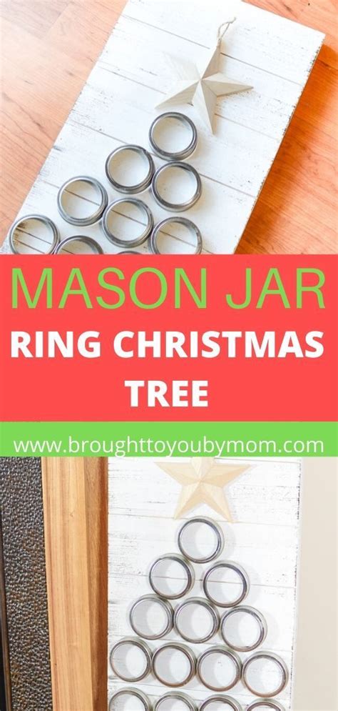Mason Jar Ring Christmas Tree Mason Jar Diy Mason Jars Mason Jar Ts