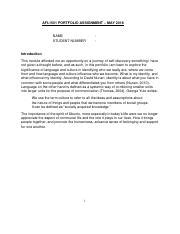 AFL PORTFOLIO ASSIGNMENT 2018 Pdf AFL1501 PORTFOLIO ASSIGNMENT MAY 2018 NAME Babe NUMBER