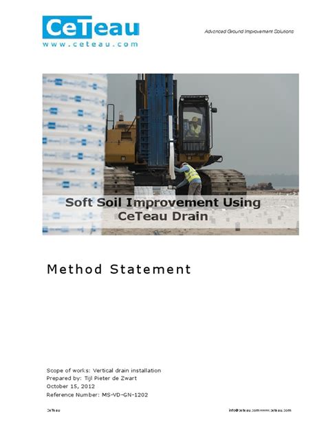 Method Statement Pvd Wick Drain Pdf Drilling Rig Drainage