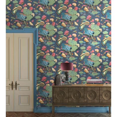 Nympheus Ink Blue Wallpaper Bird Design