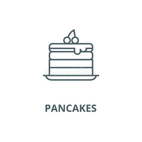 Pancakes Vector Line Icon Linear Concept Outline Sign Symbol Stock Vector Illustration Of