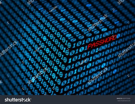 Computer Password Binary Code Matrix Stock Illustration 587415926