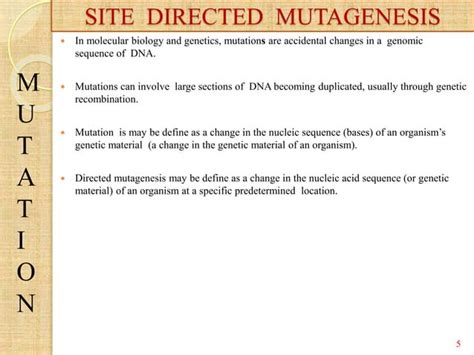 Site Directed Mutagenesis Pptx Chemistry Science