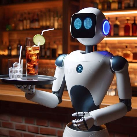 Robot In A Bar Stock Illustration Illustration Of Blue 366973821 Robot In A Bar Stock Illustration Illustration Of Blue 366973821