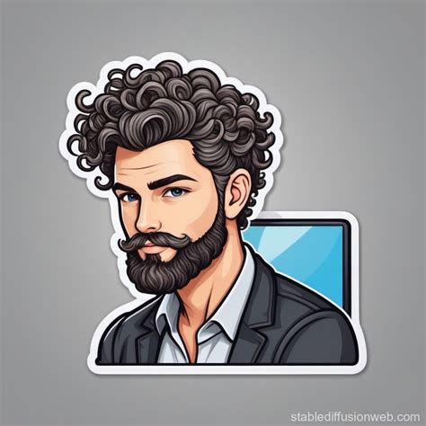 Man With Neat Beard Coding On Laptop Stable Diffusion Online