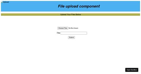 React File Upload Codesandbox