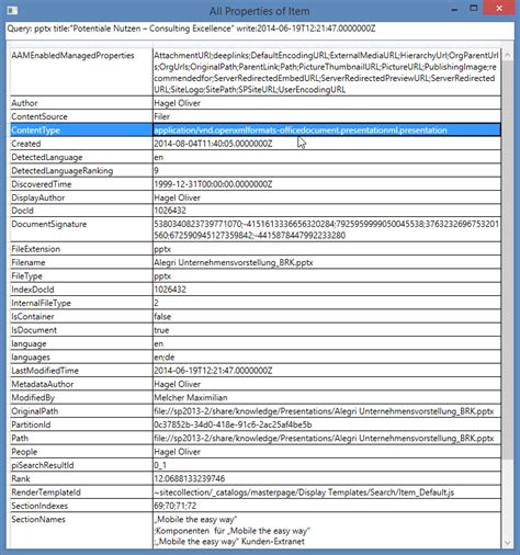 Sharepoint Search What Managed Properties Do My Items Have Or
