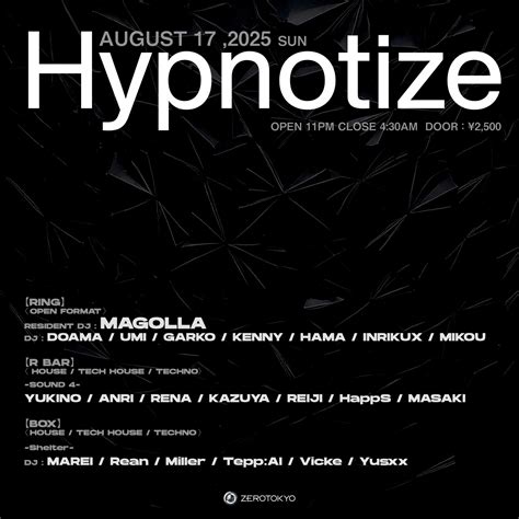 Hypnotize Zerotokyo Shinjuku Kabukicho