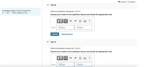 Solved A Particle S Position At Time T Is Given By Part A Chegg Com