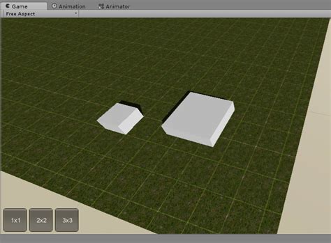 grid problem with different size of buildings unity engine unity