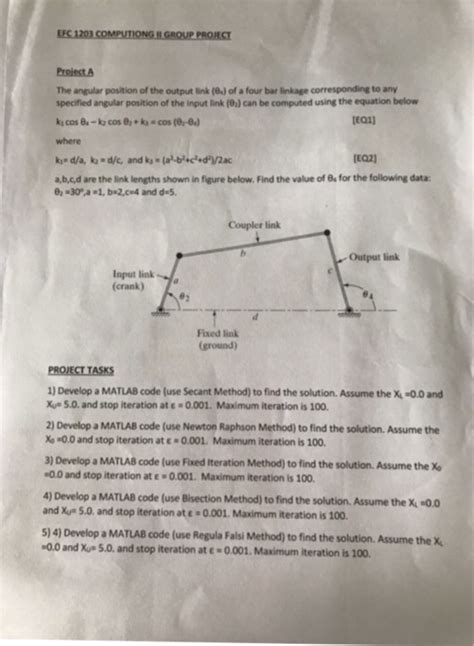Solved Projest A The Angular Position Of The Output Link