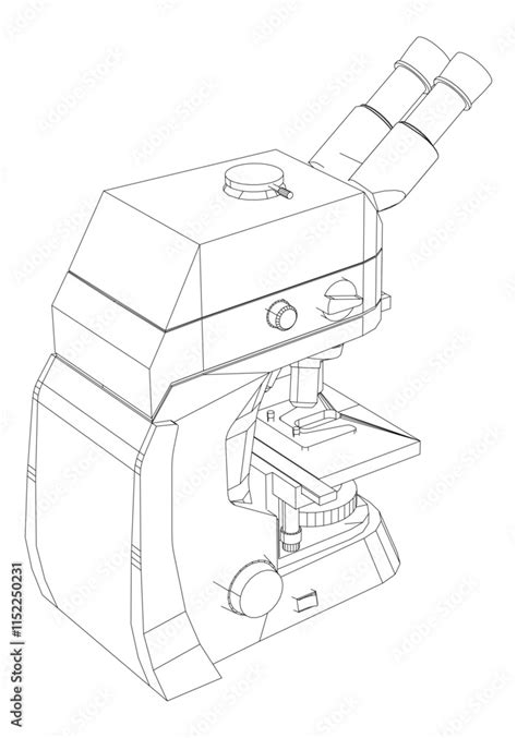 Continuous One Line Drawing Of Microscope Simple Illustration Of Microscope Laboratory Line Art