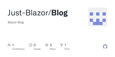 Github Just Blazorblog Blazor Blog
